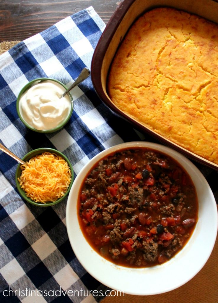 The BEST Chili & Cornbread you'll ever eat! - Christina Maria Blog